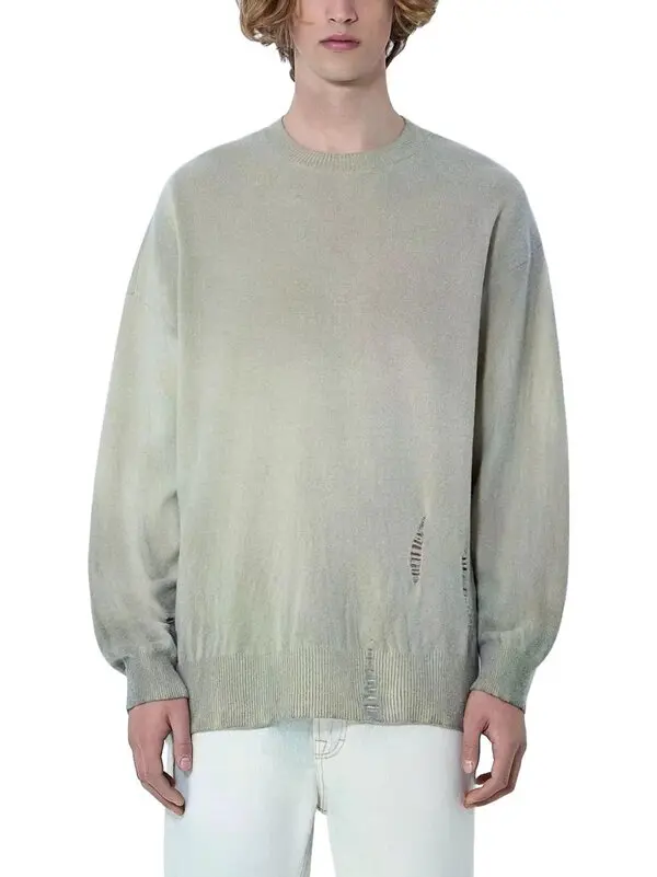 Our Legacy Slant Knit Distressed Sweater - Grey