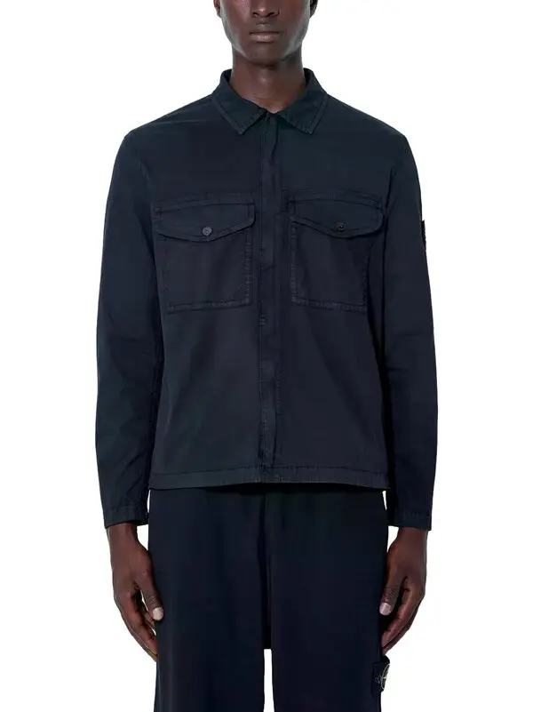 Stone Island Button-down Chest-pocket Shirt - Black