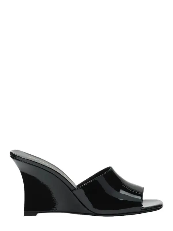 STUART WEITZMAN Vinnie Patent Wedge Sandals - Black