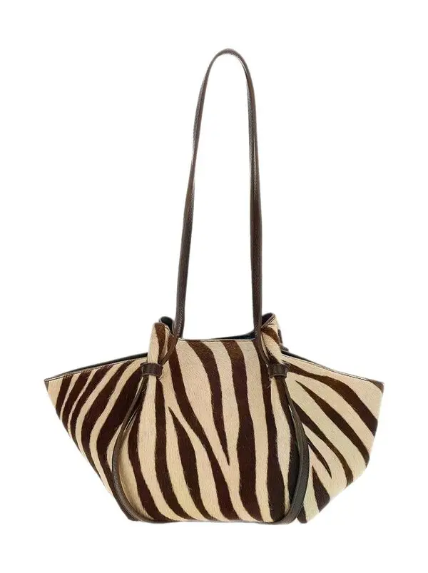 Yuzefi Zebra-print Pony-effect Shoulder Bag - Neutrals