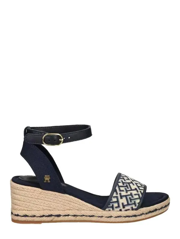 Tommy Hilfiger Monogram Wedge Sandals - Blue