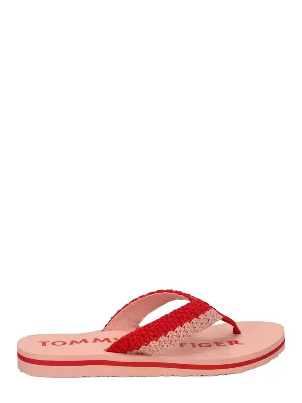 Tommy Hilfiger Crochet-knit Thong Flip-flops - Red