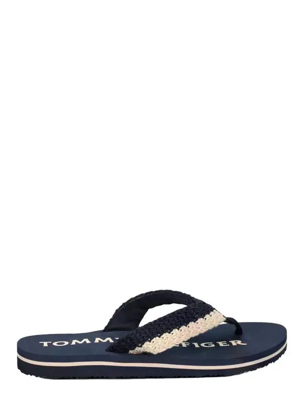 Tommy Hilfiger Crochet Knit Flip Flops - Blue
