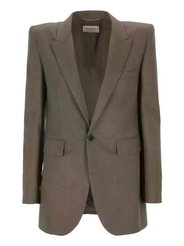 Saint Laurent Single-breasted Blazer - Brown