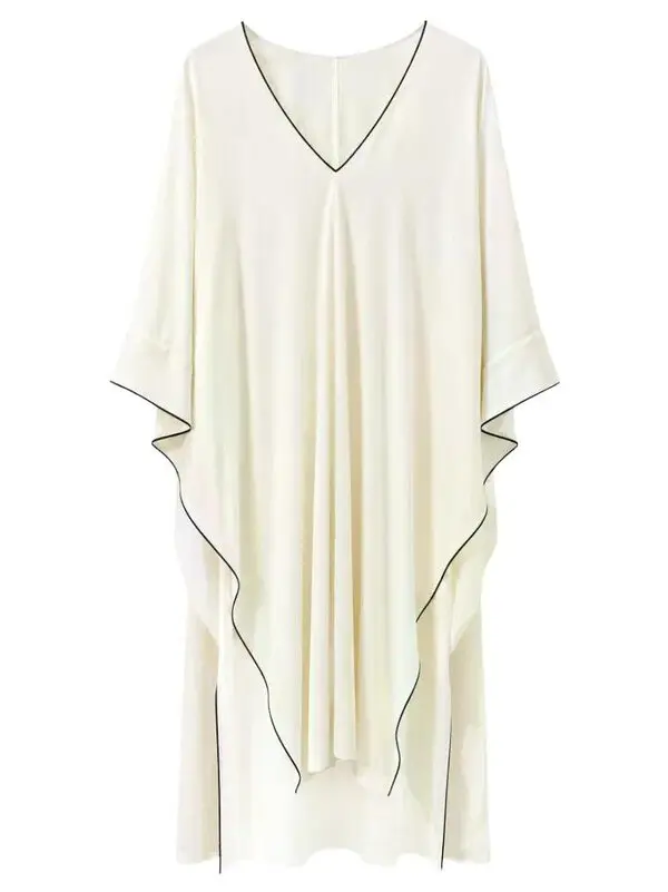 Alberta Ferretti Piped Handkerchief-hem Dress - Neutrals