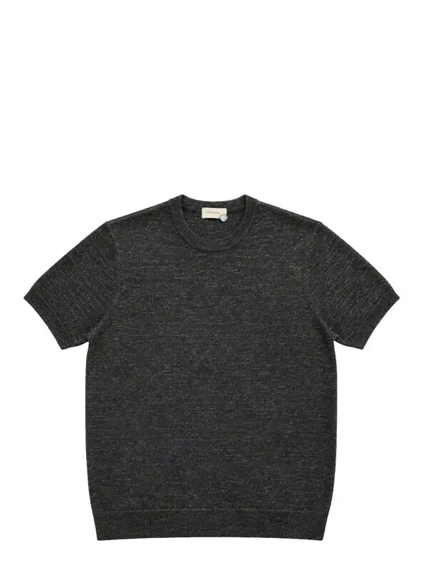 HERITAGE Fine-knit Short-sleeve T-shirt - Grey