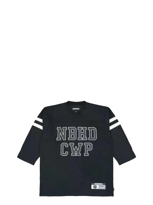 NEIGHBORHOOD Logo-print Striped Sleeve Football T-shirt - Black