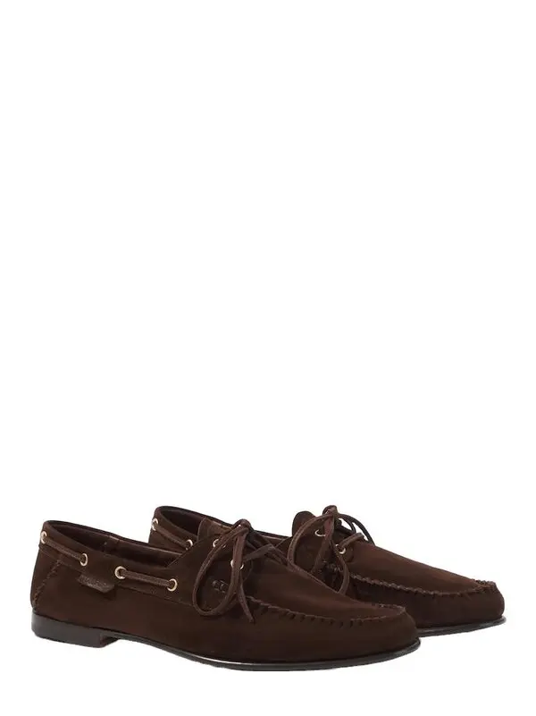 TOM FORD Theo Suede Boat Shoes - Brown