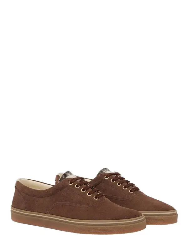 Brunello Cucinelli Suede Lace-up Sneakers - Brown