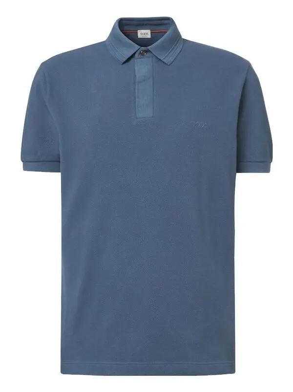 TOD'S Cotton Pique Polo Shirt - Blue