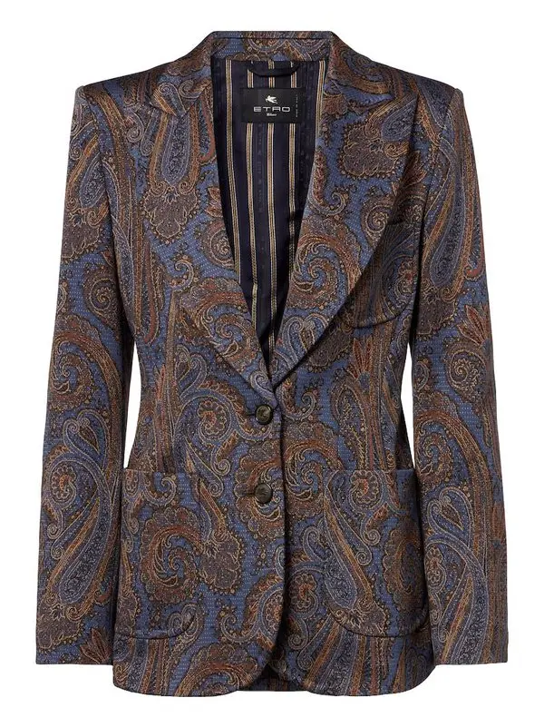 Etro Paisley Jacquard Blazer - Blue