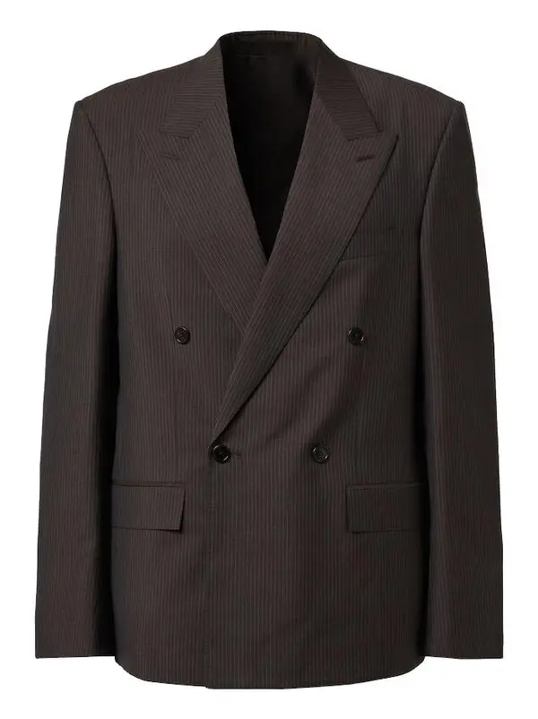 Gucci Pinstripe Wool And Mohair Blazer - Brown