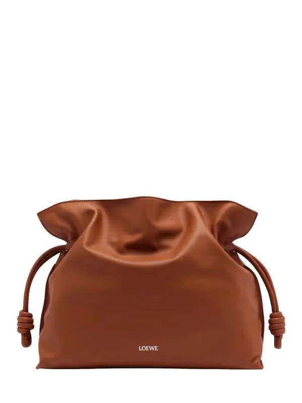 Loewe Flamenco Large Leather Clutch - Brown