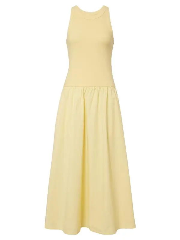 Velvet By Graham & Spencer Romilly Cotton-blend Midi Dress - Yellow