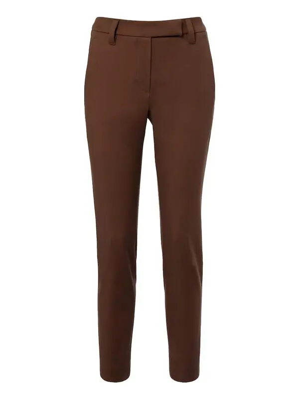 Brunello Cucinelli Cotton-blend Slim Pants - Brown