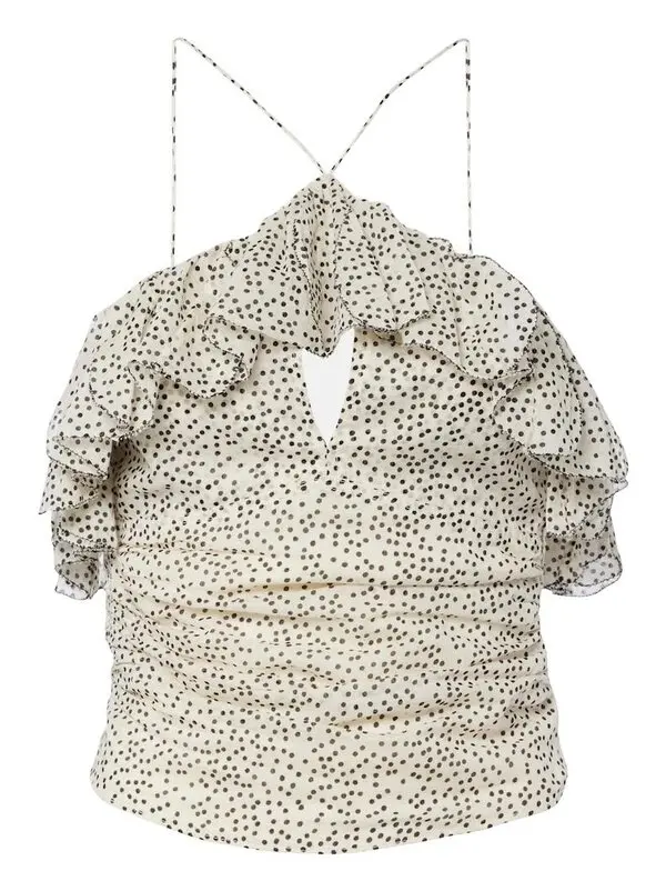 MARANT ETOILE Djimia Halterneck Cotton-blend Top - White