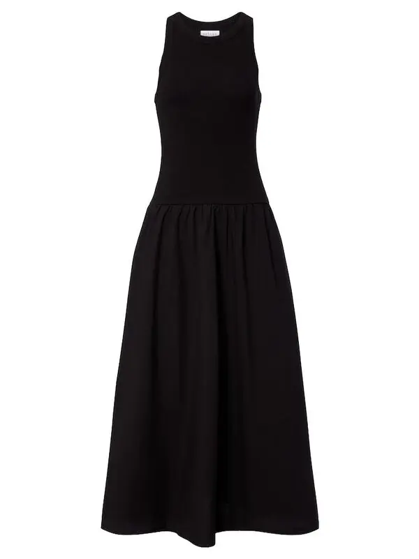 Velvet By Graham & Spencer Romilly Cotton-blend Midi Dress - Black