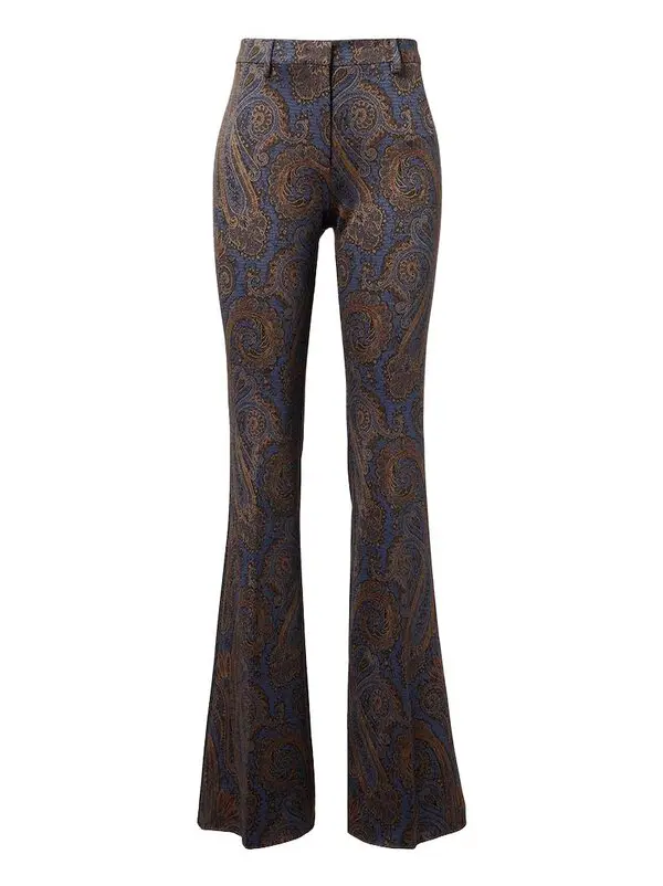 Etro Paisley Flared Pants - Blue