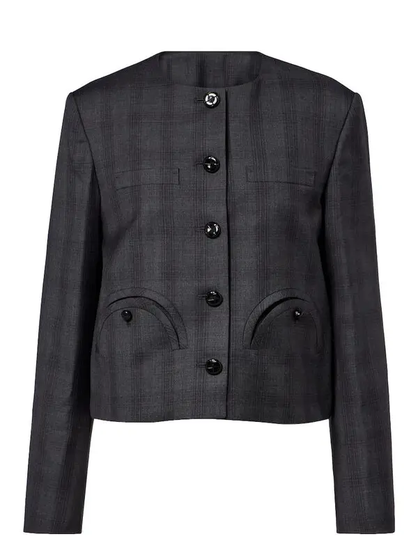 BLAZÉ MILANO Checked Virgin Wool Jacket - Grey