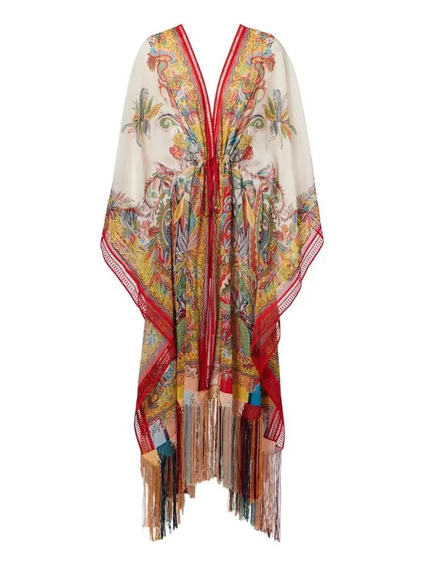 Etro Paisley Fringed Kaftan - Multicoloured