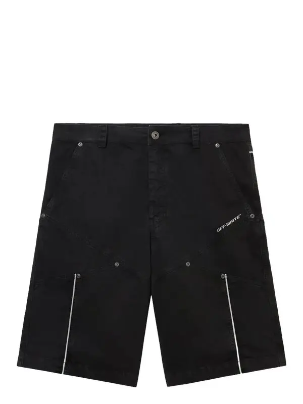 Off-White Logo-print Panelled Shorts - Black