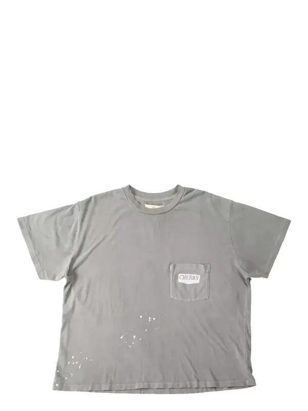 CHERRY LA Chevron-stitch Boxy T-shirt - Grey