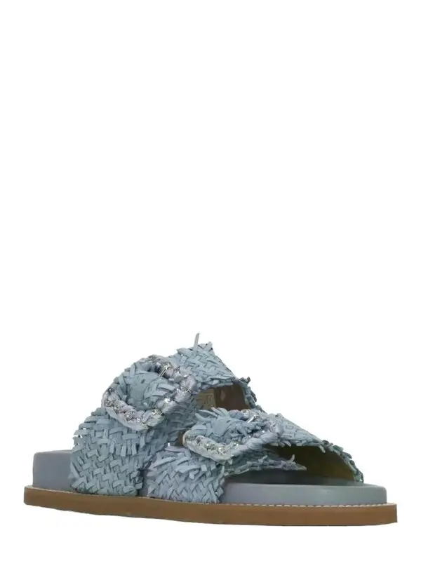 CORAL BLUE Woven Strass Embellished Sandals - Blue