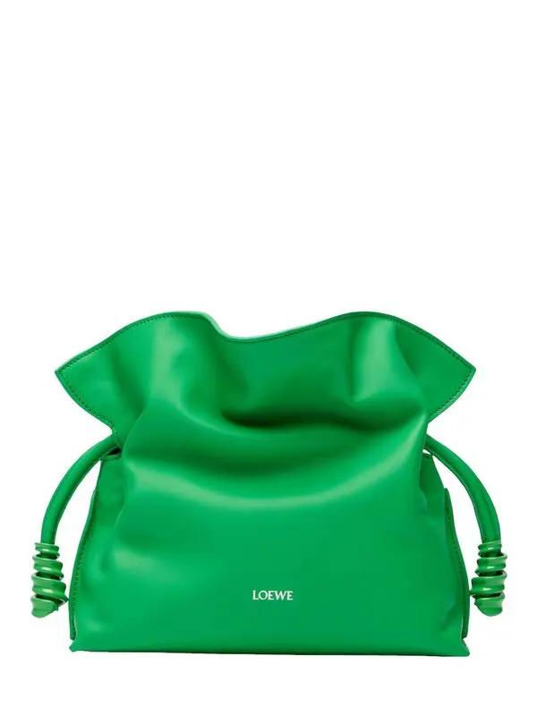 Loewe Flamenco Coil Mini Leather Clutch - Green