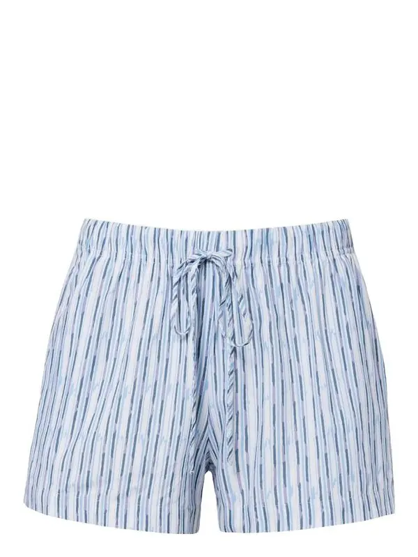 Velvet By Graham & Spencer Ebba Striped Cotton-blend Shorts - Blue