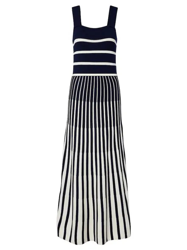 Velvet By Graham & Spencer Aveline Striped Knitted Maxi Dress - Blue