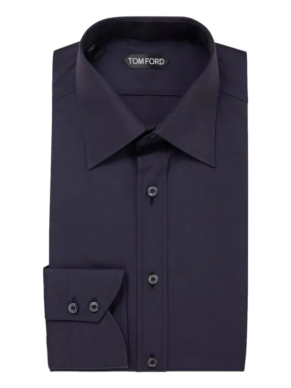 TOM FORD Cotton-poplin Shirt - Blue