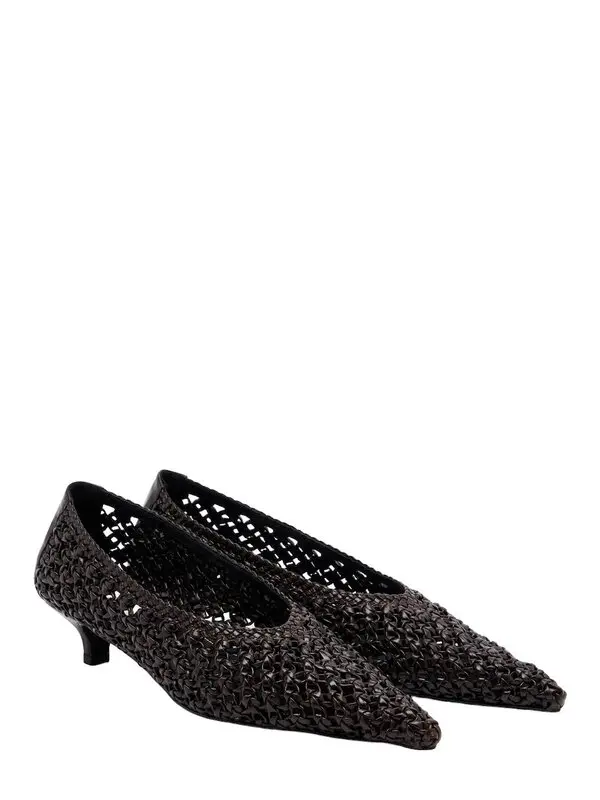 TOTEME Woven Leather Pumps - Brown