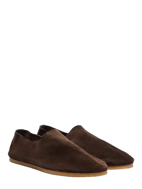 THE ROW Perrick Suede Ballet Flats - Brown