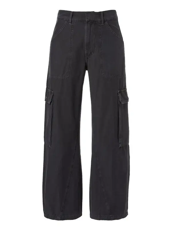 Citizens Of Humanity Cropped Cargo Jeans In Washed - Black