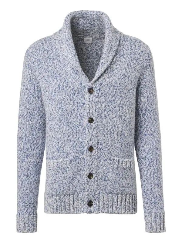 Eleventy Wool And Cashmere-blend Cardigan - Blue