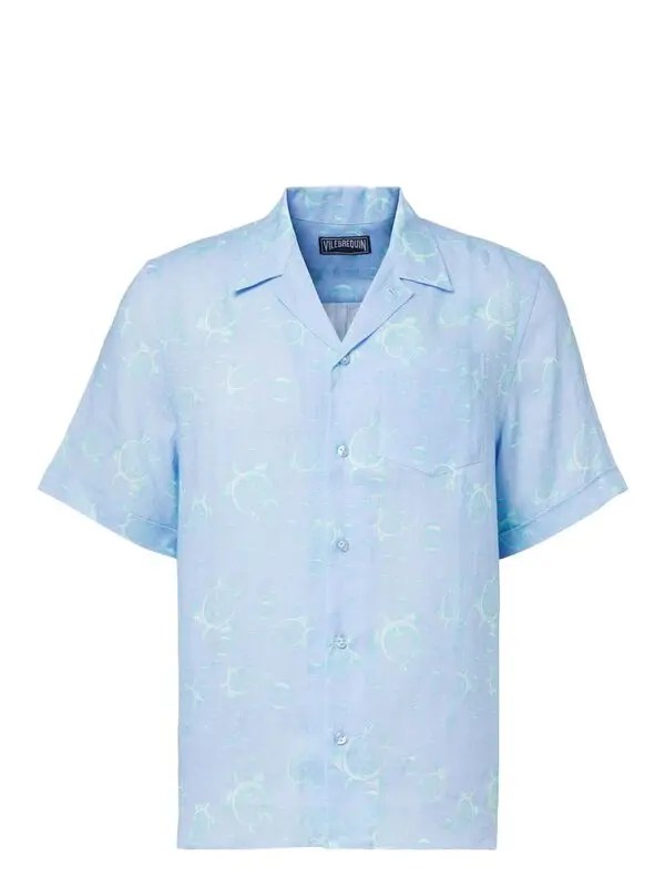Vilebrequin Printed Linen Shirt - Blue