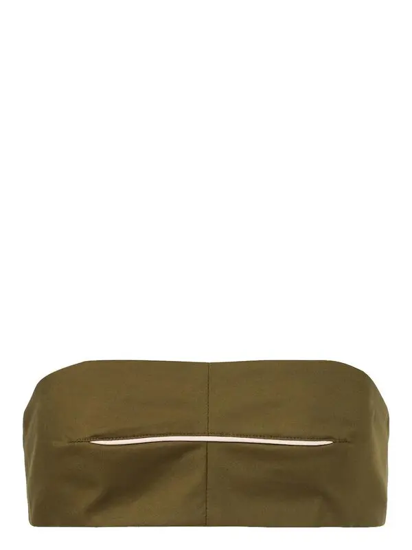ADRIANA DEGREAS Cotton-blend Bandeau Top - Green