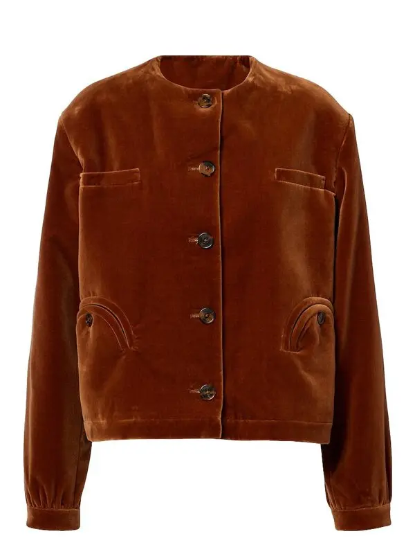 BLAZÉ MILANO Cotton Velvet Jacket - Brown