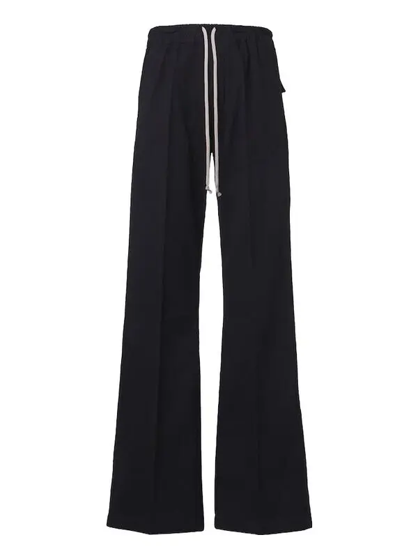 Rick Owens Dietrich Cotton And Wool Wide-leg Pants - Black