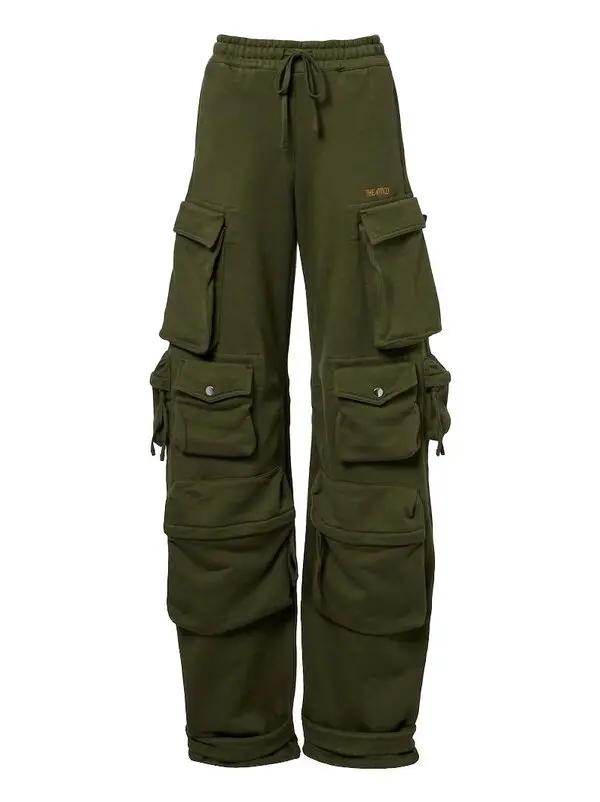 Attico Cotton Jersey Cargo Sweatpants - Green