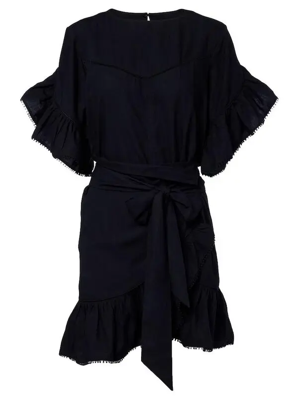 MARANT ETOILE Melicia Ruffled Mini Dress - Black