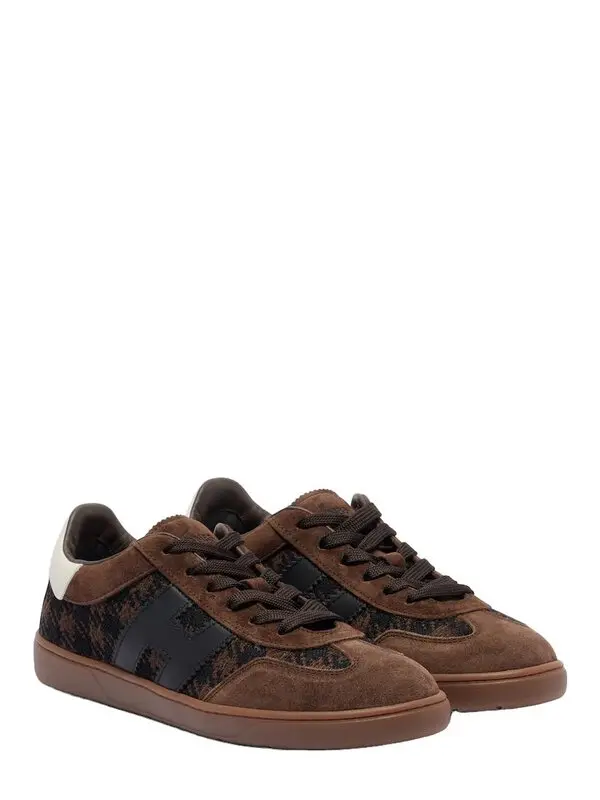 Hogan H647 Suede Sneakers With Leather Trim - Brown