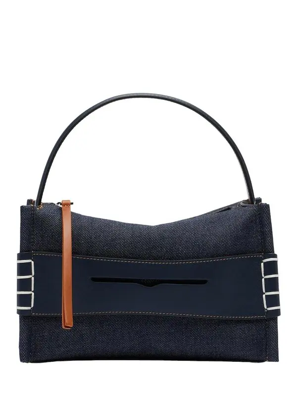JW Anderson Loafer Small Denim Shoulder Bag - Blue