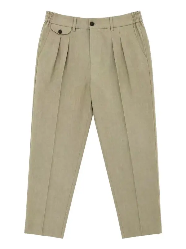 BE ABLE Pleated Elasticated-waist Trousers - Neutrals