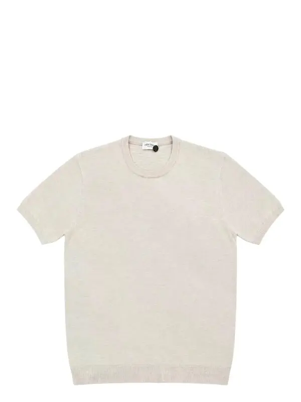 HERITAGE Fine-knit Short-sleeve T-shirt - Neutrals