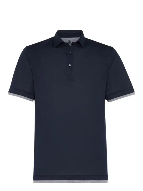 Brunello Cucinelli Layered Short-sleeved Polo Shirt - Black