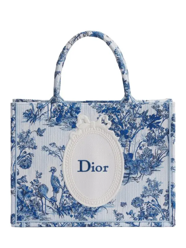 Dior Medium Book Tote With Strap - Blue