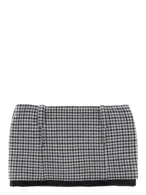Miu Miu Houndstooth Mini Skirt - Gray