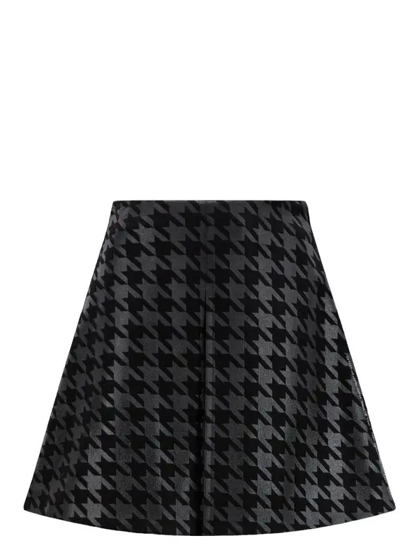 Moncler Frgmt Houndstooth Wool Mini Skirt - Black