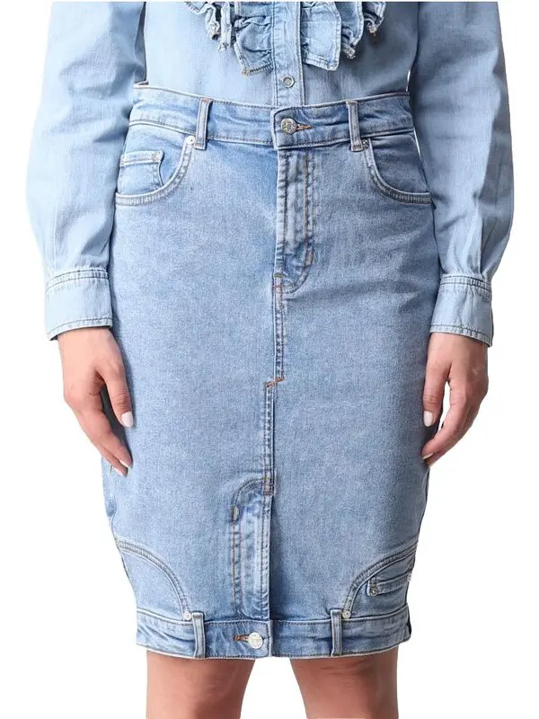 Moschino Denim Midi Skirt - Blue